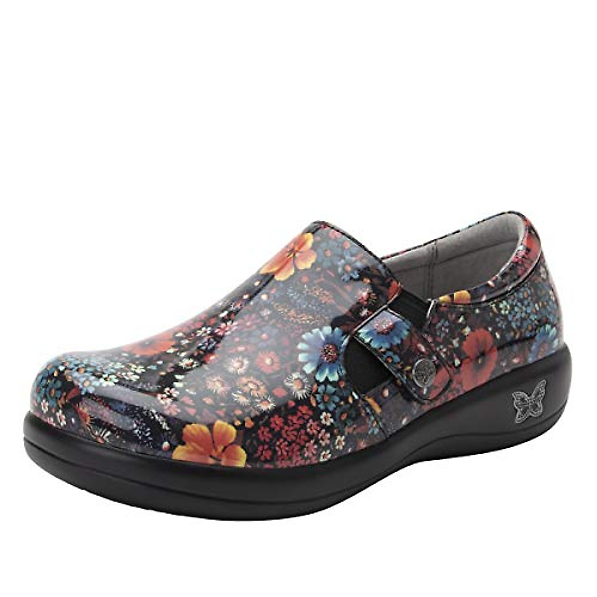 Alegria Women's Kara Slip-On Comfortable Women's Nursing, Service, Healthcare Professional Shoes Midnight Garden 8-8.5 Wide Width US
