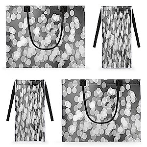 Mularoka Grey Gray Circles Large Tote Bag Shoulder Bag For Women Teachers Nurses Work Shopping Travel Handbag Purse