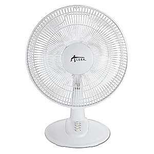 Alera ALEFAN122 3-Speed 12 in. Plastic Oscillating Desk Fan - White