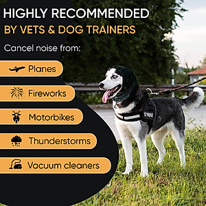 CHOMIN PRO Calming Hoodie for Dogs, 29dB NRR Noise Protection (Size M), Noise Cancelling Headphones for Dogs, Dog Ear Protection from Thunder, Fireworks, Vacuums