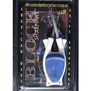 Kitchen knife Sharpener, Made to sharpen blade back to original edges. (White with Blue Anti-Slip Grip)