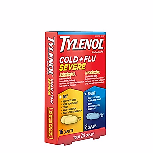 Tylenol Cold + Flu Severe Day & Night Caplets - 24 ct, Pack of 2