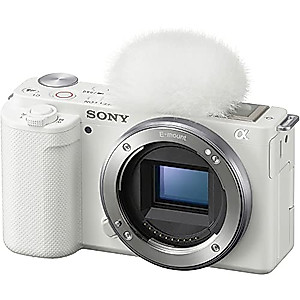 Sony ZV-E10 Mirrorless Camera (Body Only, White) (ILCZV-E10/W) + Sony 18-105mm Lens + 64GB Memory Card + Color Filter Kit + Filter Kit + Corel Photo Software + Bag + NPF-W50 Battery + More (Renewed)