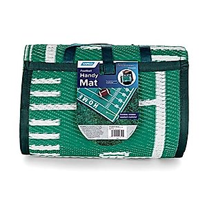 Camco 5'x 6-1/2' Handy Mat with Strap | Ideal for picnics, Beaches, RVing and outings | Weather-Proof | Football Field Print (42819)