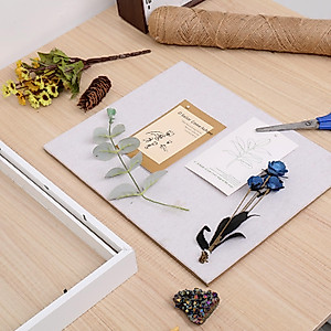 Muzilife 10x10 Shadow Box Picture Frame with Linen Board - Deep Wood & Glass Display Case Ready to Hang Memory Box Baby Sports Memorabilia, Pins, Awards, Medals, Wedding, Tickets and Photos (White)