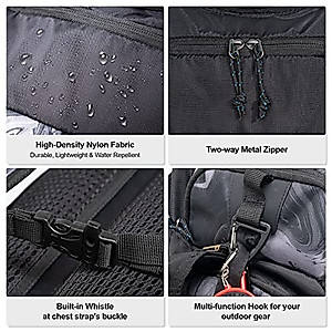 EVERFUN 18L Hydration Backpack with Free 2L Water Bladder BPA Free Lightweight Insulation Hiking Pack Tactical Backpack Women Men Hydration Day Rucksack for Cycling, Climbing, Camping, Hiking, Black