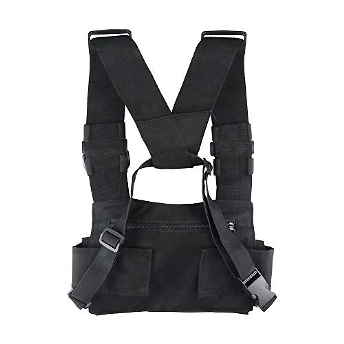 2 Way Radios Harness Chest Case with Front Pouches and Zipper Bag for Universal Walkie Talkies Accessories