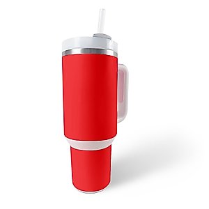 MightySkins Skin Compatible with Stanley The Quencher H2.0 FlowState 40 Oz Tumbler - Solid Red | Protective, Durable, and Unique Vinyl Decal wrap Cover | Easy to Apply, Remove, and Change Styles