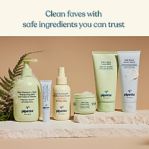 Pipette Baby Cream to Powder Baby Oil Bundle - Keep Baby's Skin Happy with Renewable Plant-Derived Squalane, Fragrance Free