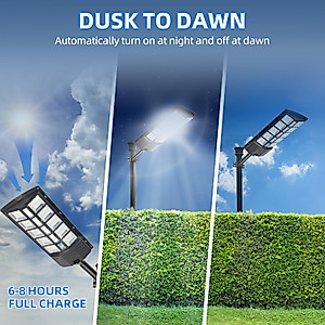 mulzadl Solar Street Lights Outdoor Waterproof - 2800W Solar Led Parking Lot Lights Dusk to Dawn - Wide Angle Flood Lights with Motion Sensor and Remote Control for Yard Garden Garage Piazza