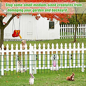 YALINKA 10Pcs Green Decorative Garden No Dig Fence, Rustproof Metal Wire Fencing Border Animal Barrier for Dog Pet Rabbits, Fencing Flower Edging for Yard Landscape Patio Outdoor Decor, T Shape
