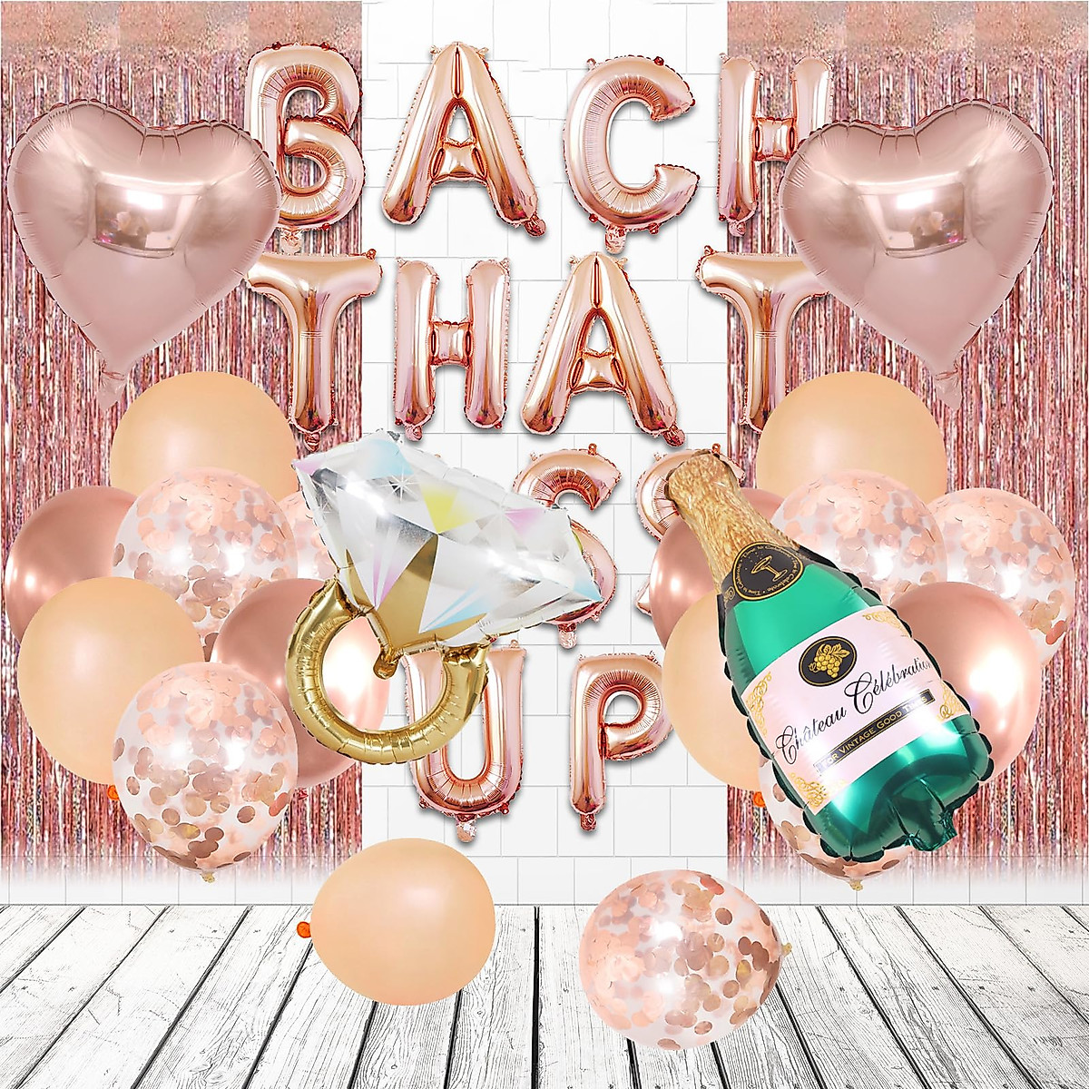 Wekayli Bachelorette Party Bach That Balloon Banner Brunch Bridal Shower Party Decorations Nash Bachelorette Party Sign Rose Gold Floral Decorations for Bridal Shower Bar