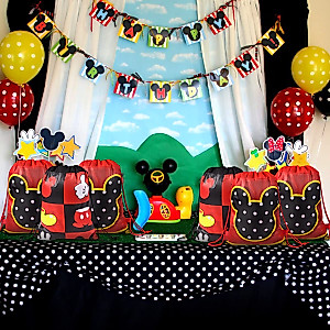 e Mouse Favor Bags, Treat Candy Goodie Gift Non-woven Bags Reusable for Baby Birthday Party Supplies Baby Shower Mouse Theme Party Decorations-24 Pack