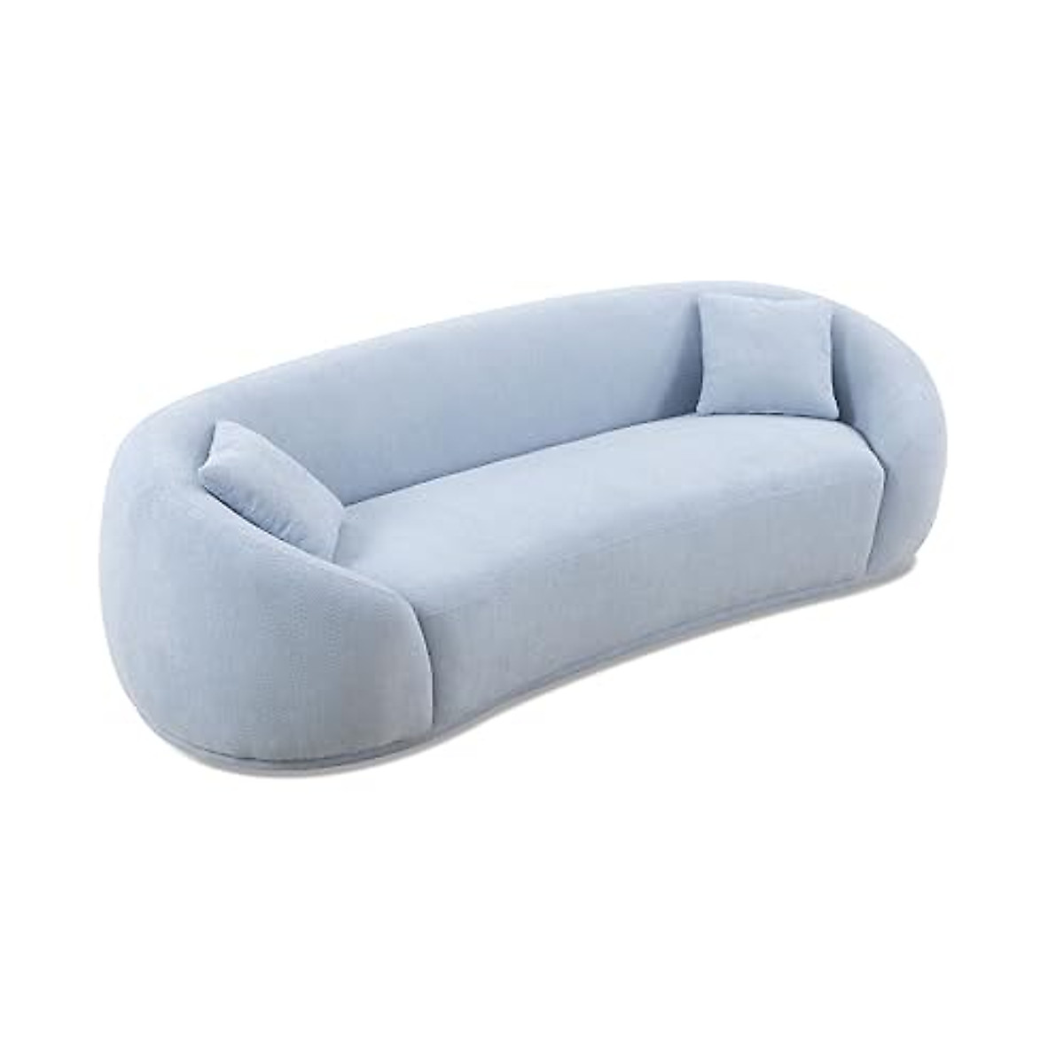 FANYE Stylish Curved Sofa Couch Comfortable Teddy Wool Upholstered Sofa&Couch for 4-5, Mid-Century Modern Living Room Sofá Oversized Beautiful Indoor Sofá&Couch, Easy to Assemble