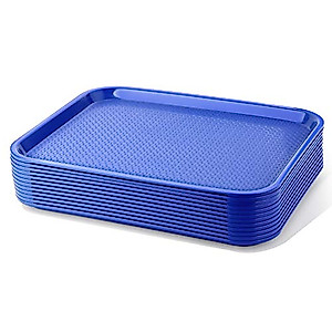 New Star Foodservice 24722 Blue Plastic Fast Food Tray, 14 by 18 Inch, Set of 12