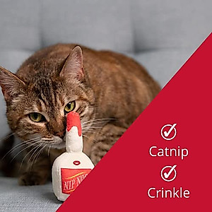 Huxley & Kent Kittybelles | Christmas Drink Cat Toy Bundle | Nip Nog & Toto's Holiday Stress Reliever | Catnip Inside | Realistic Soft Cat Toys | Festive, Fun, Durable, and Safe | Holiday Toys