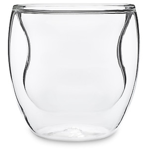 Curva Artisan Series Double Wall Beverage Glasses and Tumblers – Set of 4 Unique 8 oz Thermo Insulated Drinking Glasses