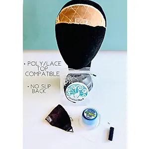 Thin Hair Thick Wig Grip, Topper Grip, Wig band for keeping wigs in place, Velvet Wig Grip, Wig band grip, Hair pieces and wiglets, Bonus stay-put tab included. Patent-pending Wig Top Grip.