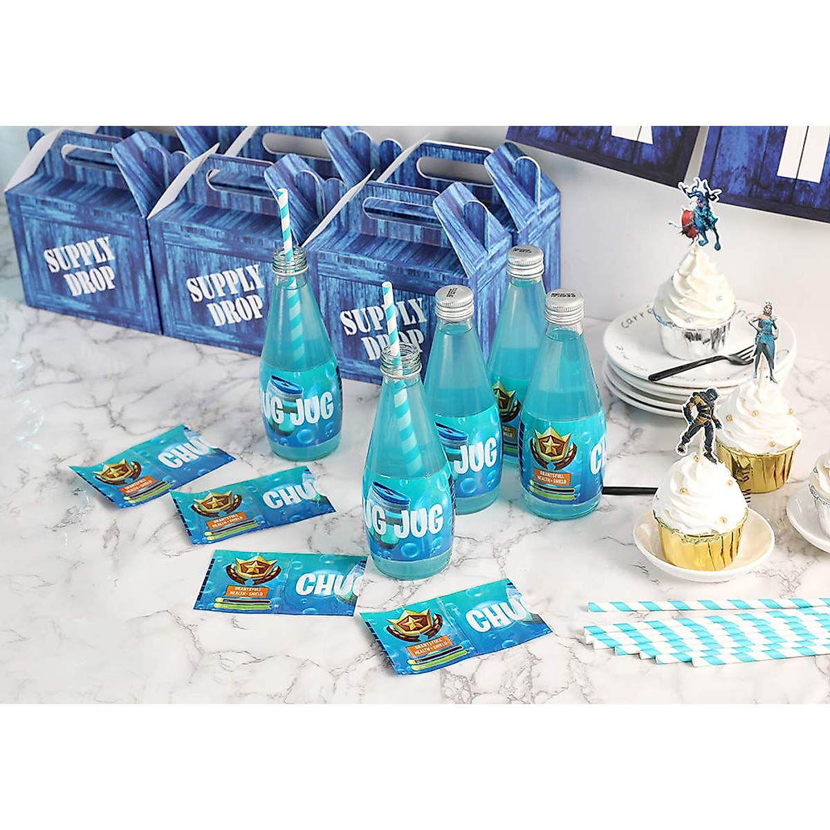 SUYEPER Game Party Supplies Bottle Labels for Birthday Party Game Birthday Party Decorations (24 Count)