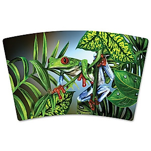 Mugzie Red Toe Tree Frog Travel Mug with Insulated Wetsuit Cover, 16 oz, Black