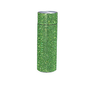 MYHOBBY 150ML Cute Thermos Water Bottle, 5 Oz Mini Insulated Stainless Steel Bottle with Bling Rhinestone,Perfect for Purse or Kids Lunch Bag,Green