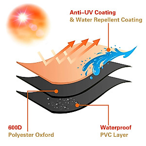 Vailge Waterproof Patio Chaise Lounge Cover, 600D Heavy Duty Outdoor Lounge Chair Covers,UV Resistant Patio Furniture Covers,2 Pack-Medium,Beige & Brown