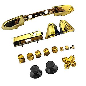 WPS Chrome Color ABXY Dpad Triggers Full Buttons Set Mod Kits for Newest Xbox One Slim/Xbox one S Controller with Screwdriver (Torx T6 T8) Set (Chrome Gold) for 1807 Version