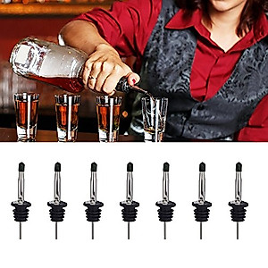 24 Pack Liquor Pour Spouts Set - Stainless Steel bottle spout and Liquor Pourers Dust Caps Covers