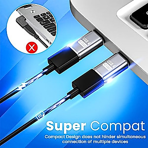 Cellularize Right Angle USB C Adapter (2 Pack 1+1) USB C 90 Degree Adapter Up Down 40Gbps PD 240W Low Profile Type-C Male to Female Thunderbolt QC & Data Transfer for USB-C Devices