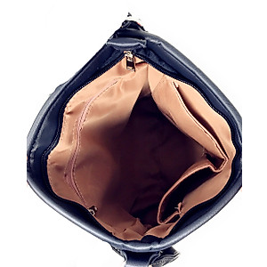 Western Tooled Leather American Flag Rhinestone Concealed Crossbody Messenger Bag (Red)