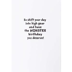 Greeting Card Grandson - Celebrating Large and Loud - Happy Birthday with Monster Truck