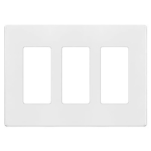 ENERLITES Screwless Decorator Wall Plate Child Safe Cover, Size 3-Gang 4.68" H x 6.53" L, Unbreakable Polycarbonate Thermoplastic, SI8833-W, Glossy, White