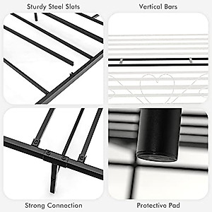 RIVALLYCOOL 12.5”-High Metal Bed Frame, Heavy-Duty Twin-XL Platform Bed Frame w/Sturdy Steel Slat Support, Headboard & Footboard, Mattress Foundation w/Storage, No Box Spring Needed, Easy Assembly