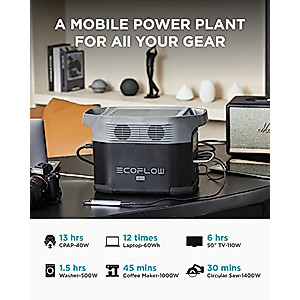 EF ECOFLOW Portable Power Station DELTA Mini, 882Wh Capacity, Solar Powered Generator for Outdoor, Emergency, Home Backup, RV(Solar Panel Not Included)