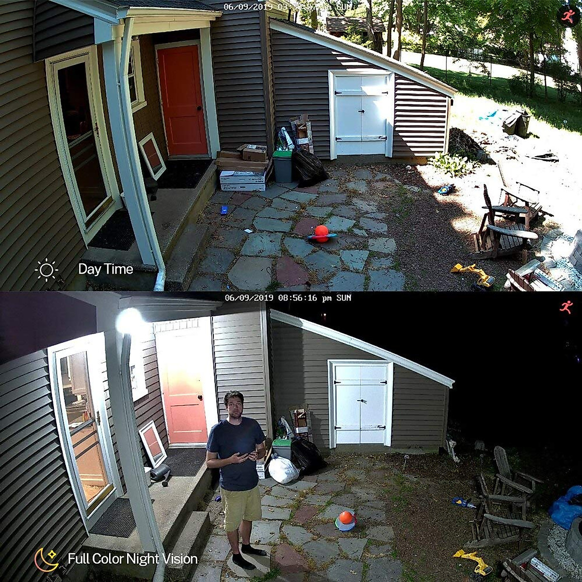 EVERSECU 1080P 24/7 Full-time Color Spotlight Night Vision HD Analog Bullet Security Camera with Warm Light LEDs, 2MP (HD-TVI/AHD/CVI/Analog) 4-in-1 CCTV Camera Outdoor Weatherproof