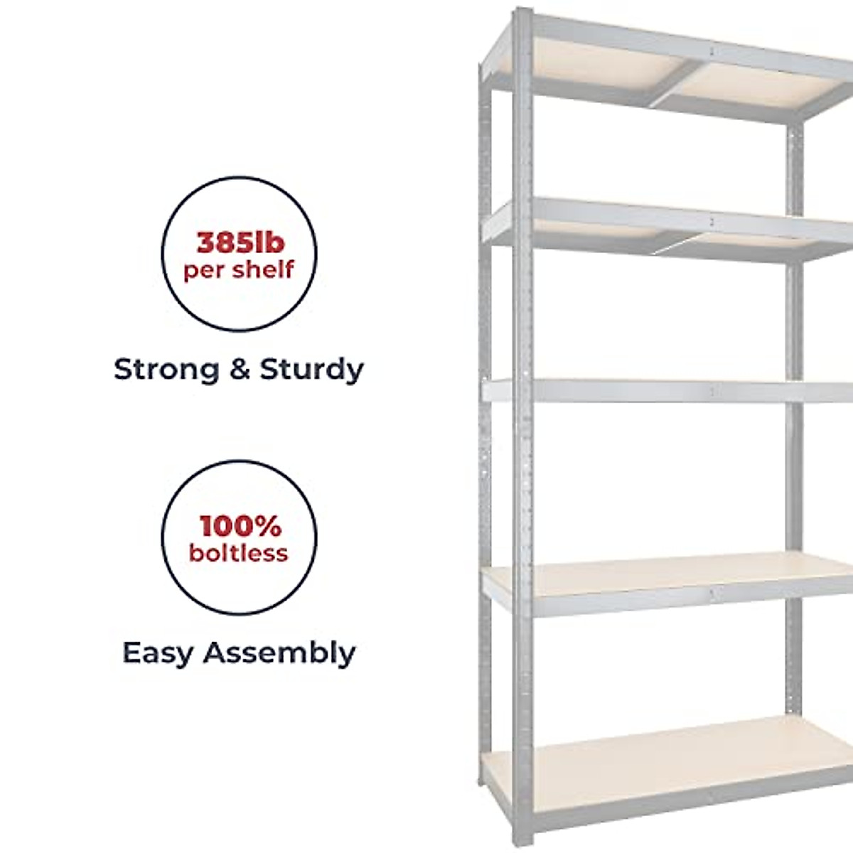 180cm x 120cm x 60cm, Black 5 Tier (175KG Per Shelf), 875KG Capacity Extra Deep Garage Shed Racking Storage Shelving Unit, 5 Year Warranty…