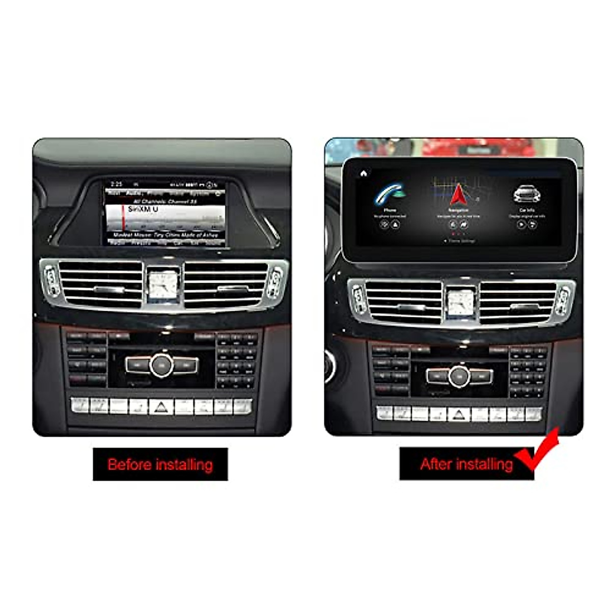 Android 12 Car Stereo GPS Sat Nav for Mercedes-Benz CLS W218 Touchscreen Multimedia Player Mirror Link TPMS CarPlay + DVR,Qualcomm 450 4+64GB 12.5 inch-（2012-2013） NTG4.5