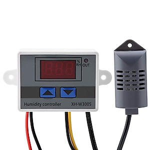 Digital Humidity Controller，XH-W3005 Hygrometer Switch Controller Digital Humidity Sensor 0~99% RH 12V/24V/220V(12V)