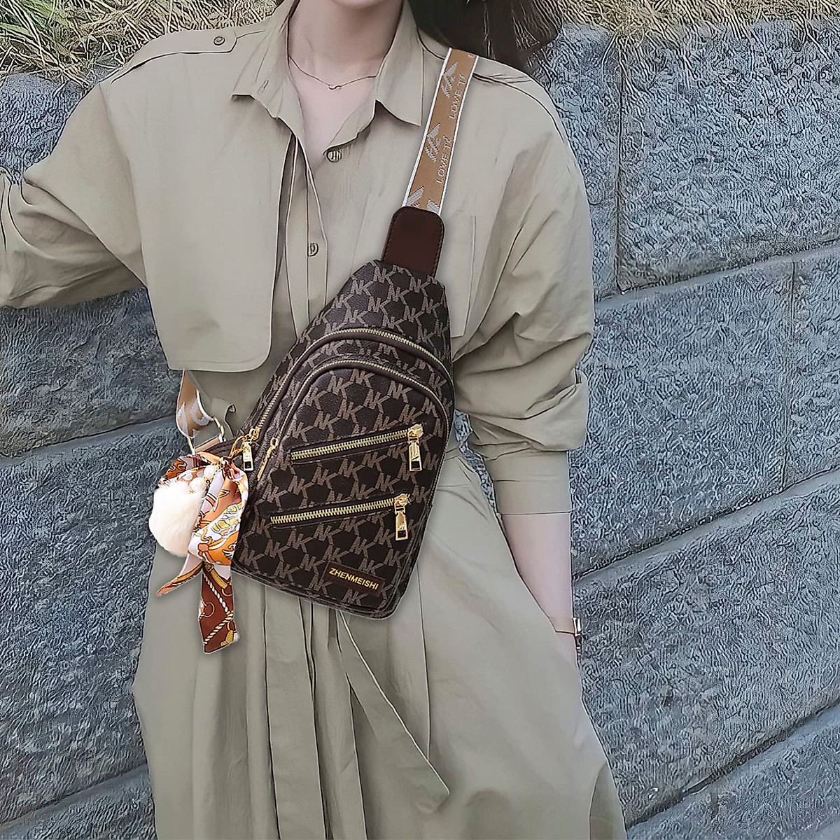 Anfei Sling Bags for Women Small Cross body Chest Bag Fanny Packs Cycling Hiking Travel Fashion Shoulder Backpack