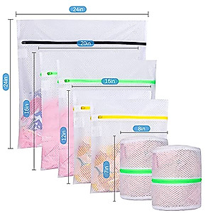 GOGOODA Mesh Laundry Bags, Delicates Washing Bags for Sweater Blouse Hosiery Bras Premium Wash Bags for Travel Storage Organization (7 Set)