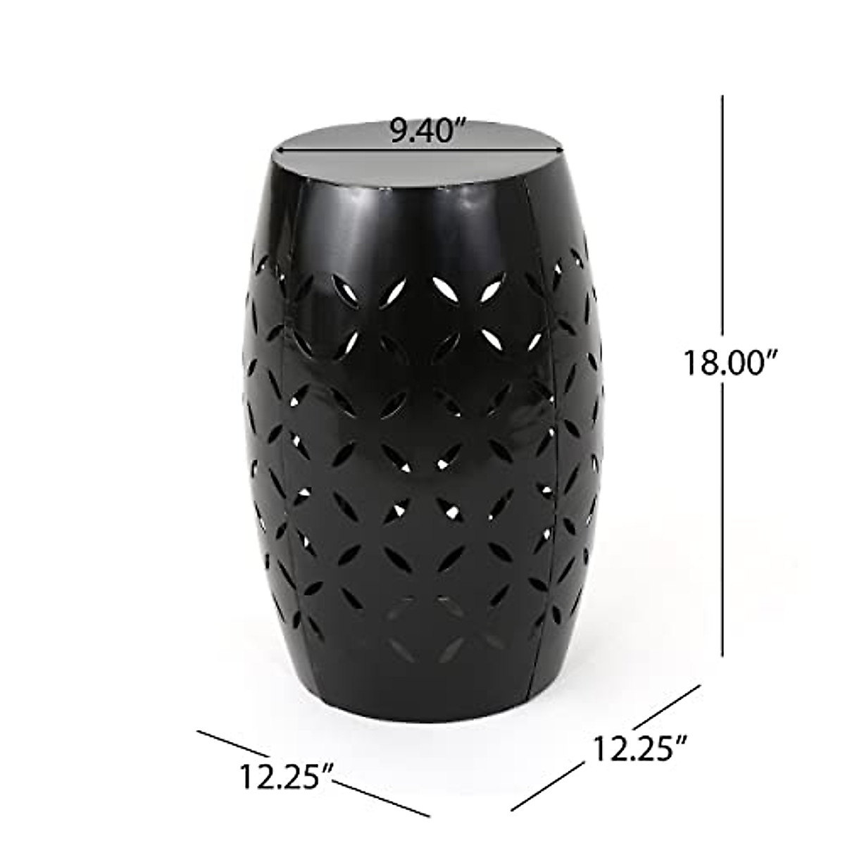 Christopher Knight Home Lilac Dione Outdoor 12" Iron Side Table, Black