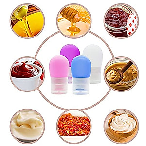 TACYKIBD 4Pcs Squeeze Salad Dressing Bottles, Portable Bulb Sauce Condiment Bottles with 2Pcs Cleaning Brush and Food Storage Condiment Bottles, Leakproof Dressing to Go for Lunch (1.3oz, 38ML)