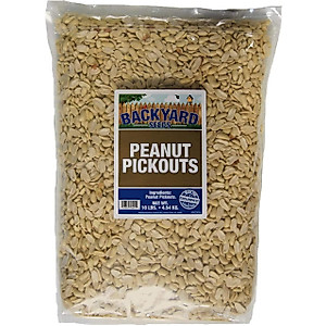 Backyard Seeds Shelled Peanut Pickouts for Woodpeckers, Birds, Squirrels, Wildlife (10 Pounds)
