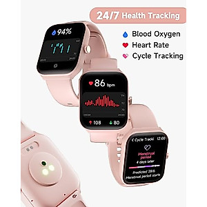 TOOBUR Smart Watch for Women Alexa Built-in, 1.95" Fitness Tracker with Answer/Make Calls, IP68 Waterproof/Heart Rate/Blood Oxygen/Sleep Tracker/100 Sport Modes, Fitness Watch Compatible Android iOS