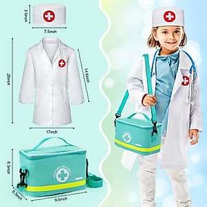 Sundaymot Doctor Kit for Kids, 34 Pcs Pretend Playset for Toddlers, Doctor kit for Toddlers 3-5, with Medical Bag, Stethoscope and Other Accessories, for Boys and Girls Fun Role Playing Game