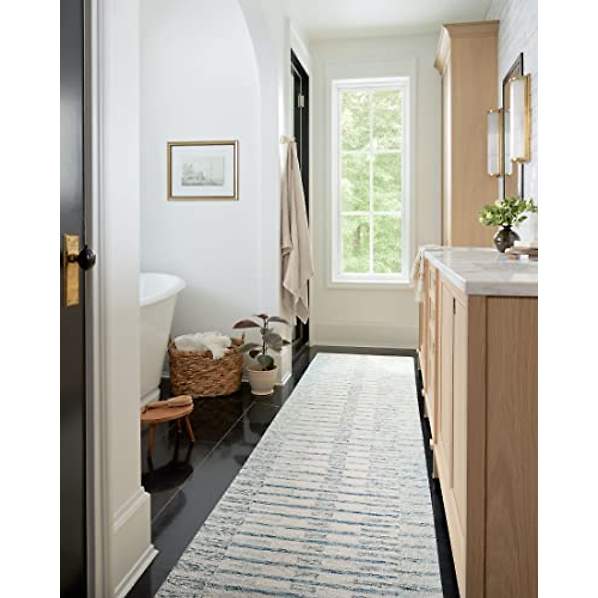 Loloi Chris Loves Julia Chris Collection CHR-01 Ivory/Denim 3'-6'' x 5'-6'', .50" Pile Height, Accent Rug