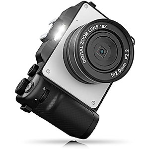 Vlogging Camera, 4K 48MP Digital Camera with WiFi, Free 32G TF Card & Hand Strap, Auto Focus & Anti-Shake, Built-in 7 Color Filters, Face Detect, 3'' IPS Screen, 140°Wide Angle, 18X Digital Zoom T.2