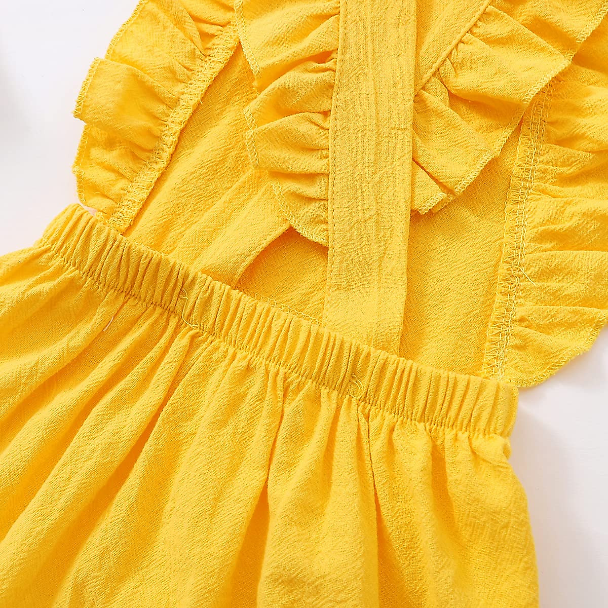 Detigee Baby Girl 1st Birthday Bodysuit Infant Backless Outfit (Yellow Sun, 12-18 Months)