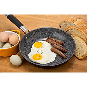 Professional 9.5 Inch Nonstick Frying Pan | Italian Made Ceramic Nonstick Pan by DaTerra Cucina | Sauté Pan, Chefs Pan, Non Stick Skillet Pan for Cooking, Sizzling, Searing, Baking and More