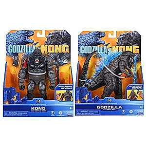 Godzilla vs. Kong 2021 Bundle of 2 Monsterverse Movie Series 6" Action Figures Kong with Battle Axe Godzilla Heat Ray